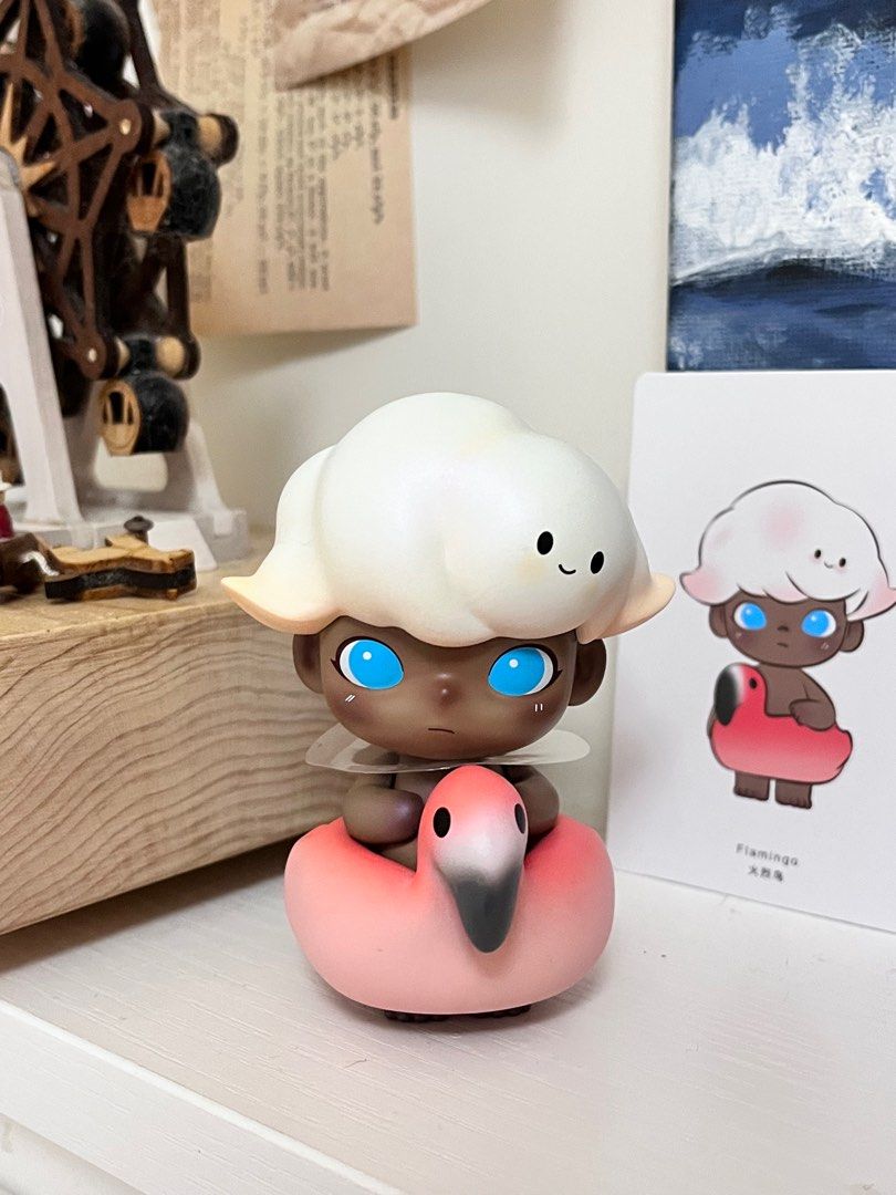 售/換 Pop mart Dimoo retro series flamingo 經典復刻 火焰鳥, 興趣及遊戲, 玩具 & 遊戲類 ...