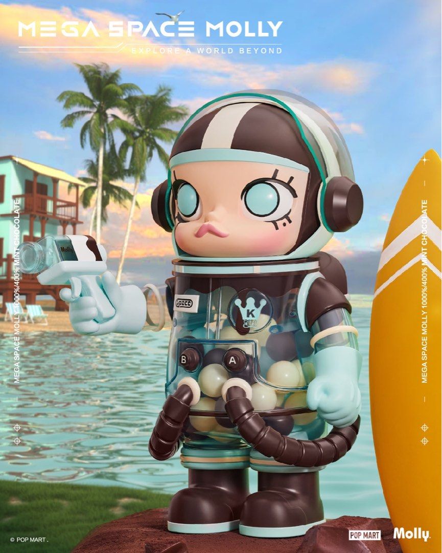 POP MART MEGA Space Molly 400% Mint Chocolate, Hobbies & Toys, Toys ...