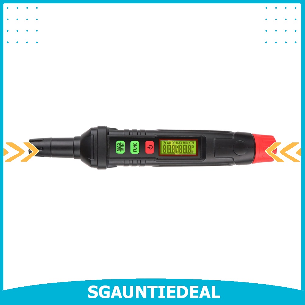 Portable Thermo-Hygrometer 4-in-1 Digital Psychrometer Mini Temperature ...