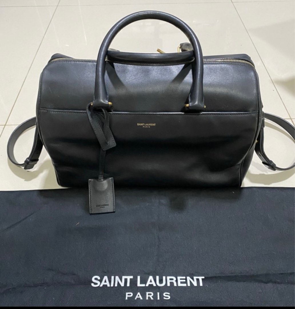 Preloved YSL saint laurent logo-stamp leather duffle bag (100% auth), Barang Mewah, Tas & Dompet ...
