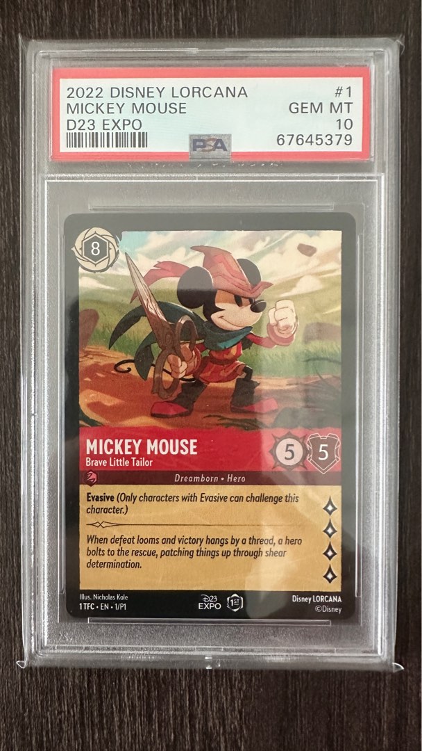 PSA 10 Mickey Mouse (D23 promo) Disney Lorcana, Hobbies & Toys, Toys ...