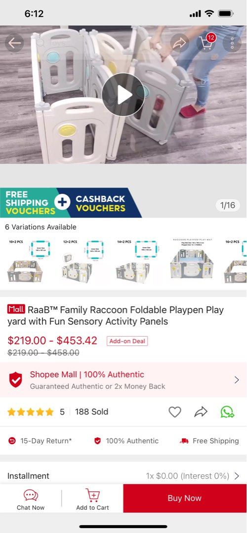 RaaB Family Raccoon Foldable Play yard, Babies & Kids, Infant Playtime ...