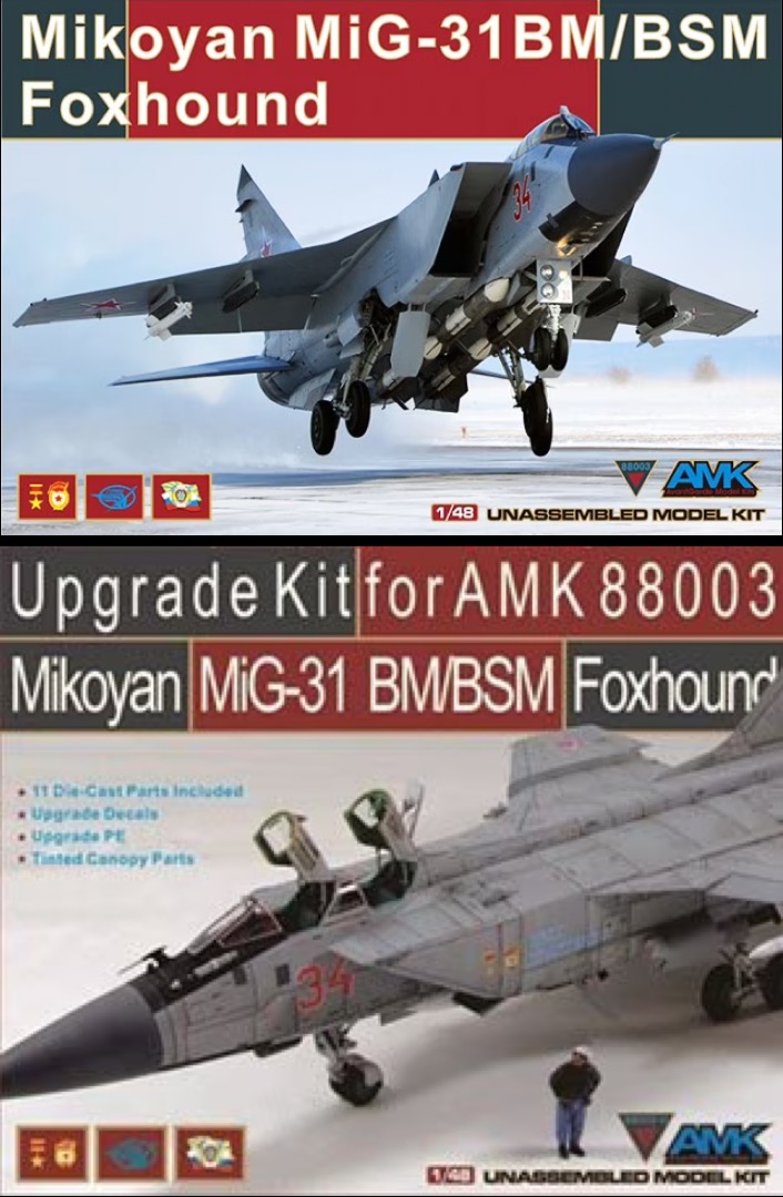 Rare AMK 1/48 Mikoyan MiG-31BM/BSM Foxhound (Item #88003) + Upgrade kit, Hobbies & Toys, Toys ...