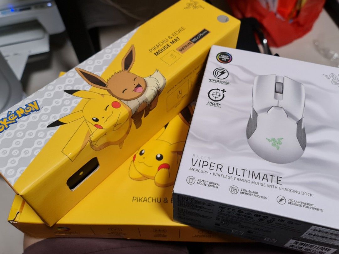 Razer limited edition eevee and pikachu keyboard, Computers & Tech ...
