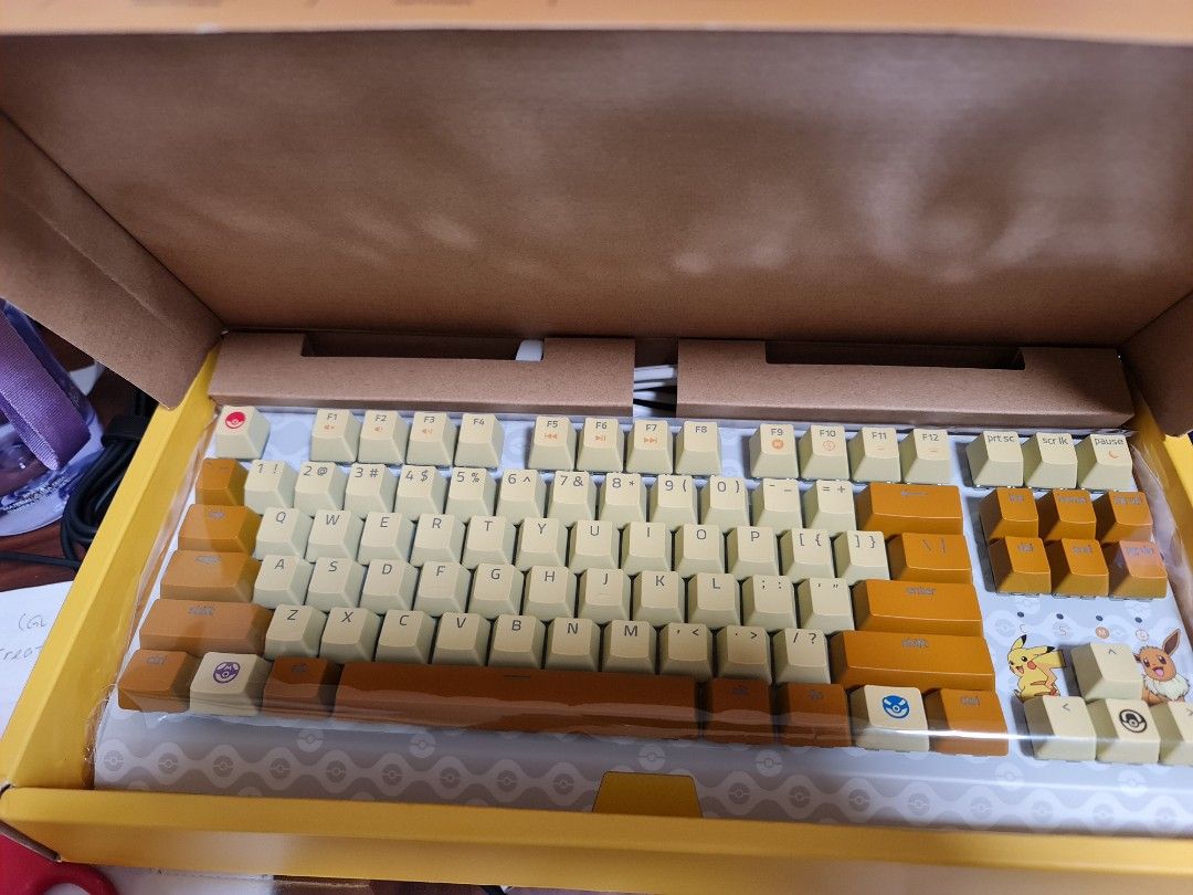 Razer limited edition eevee and pikachu keyboard, Computers & Tech ...