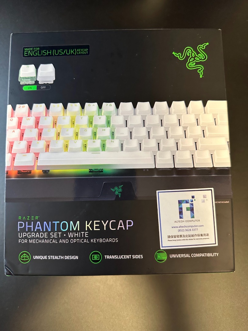 Razer Phantom Keycap Upgrade Set White, 電腦＆科技, 電腦周邊及配件, 電腦鍵盤及相關產品 ...