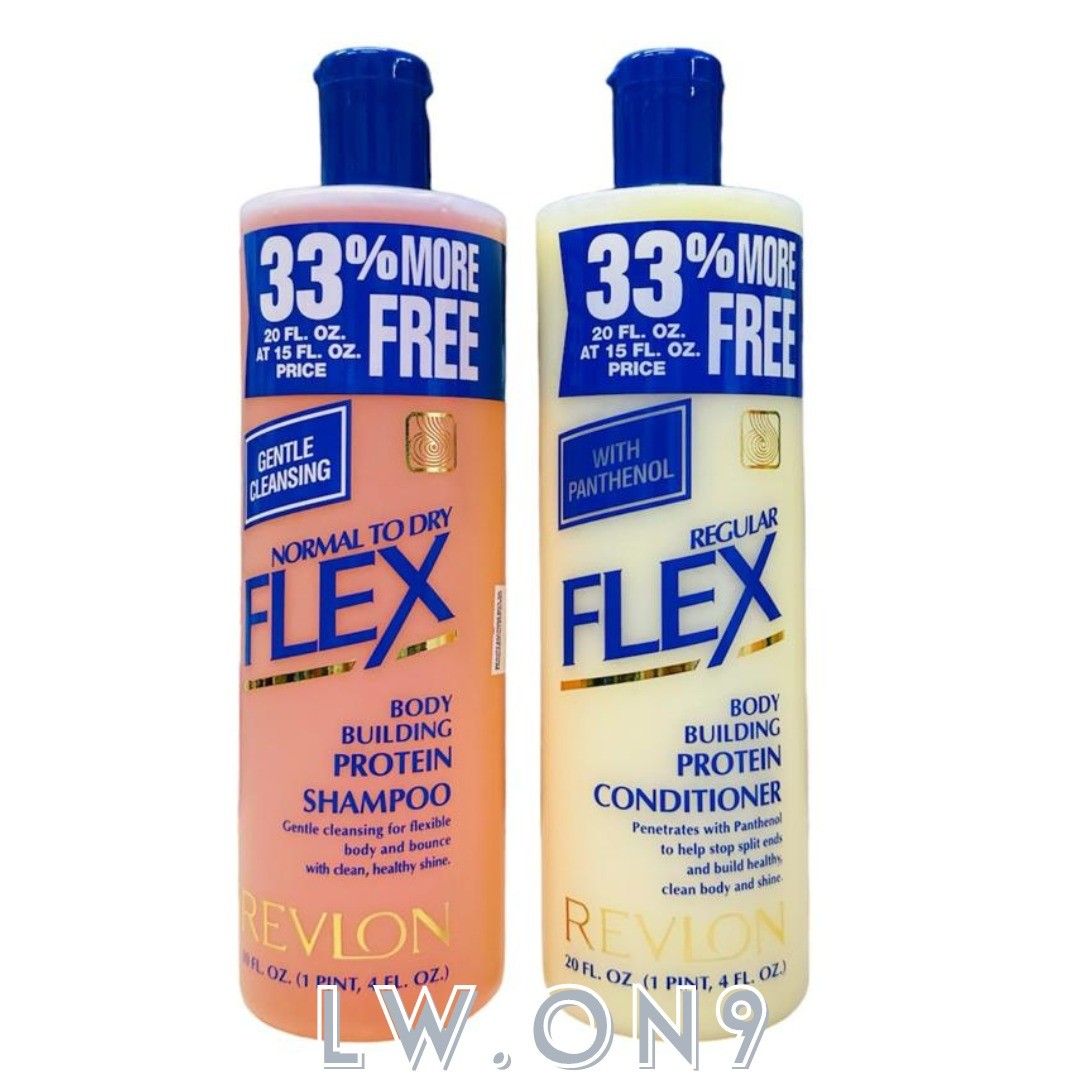 REVLON FLEX GENTLE CLEANSING BODY BUILDING PROTEIN SHAMPOO/ CONDITIONER ...