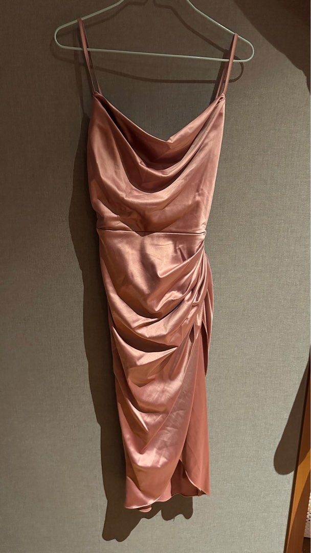 Satin pink dress, Women's Fashion, Dresses & Sets, Dresses on Carousell