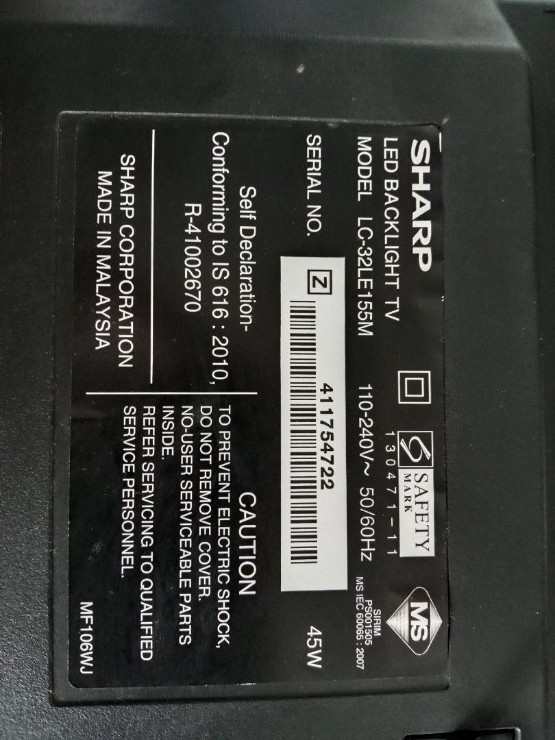 32" inch Sharp Aquos TV stand, TV & Home Appliances, TV & Entertainment ...