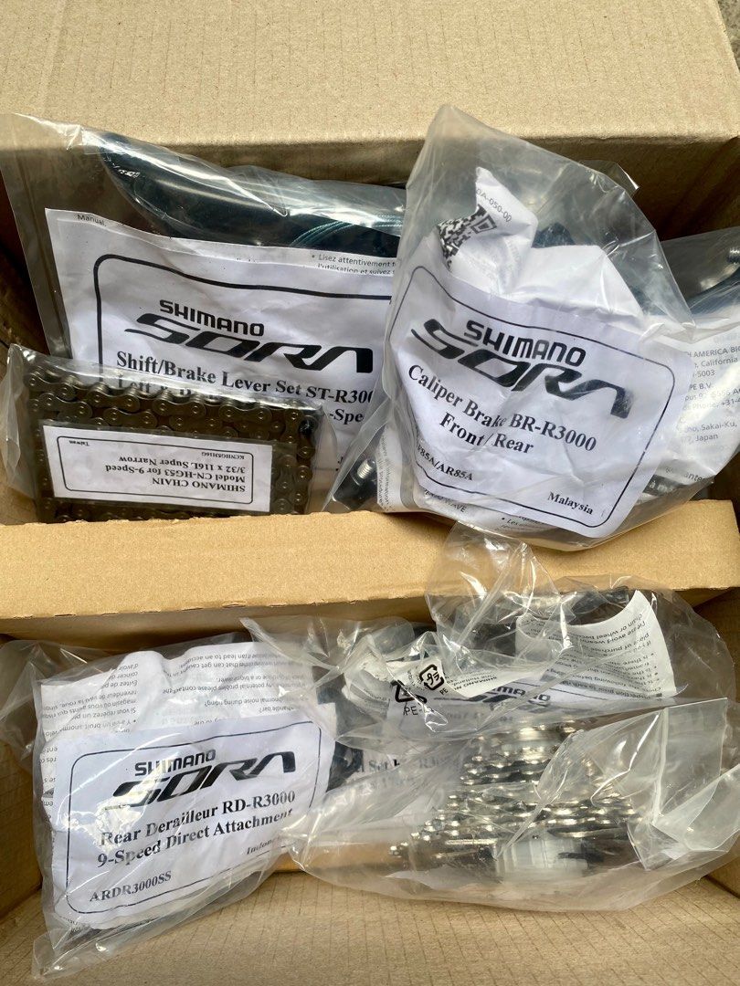 Shimano Sora Groupset R3000 Roadbike 2x 9 speed, Sports Equipment ...