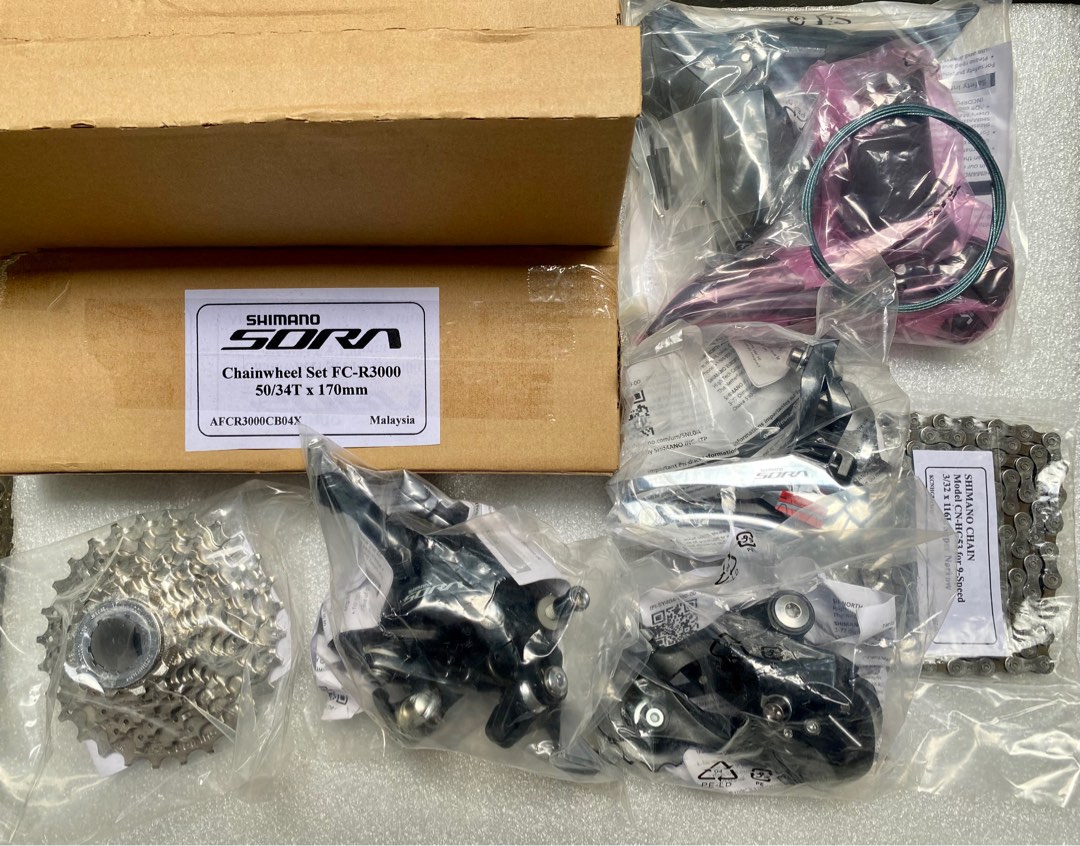 Shimano Sora Groupset R3000 Roadbike 2x 9 speed, Sports Equipment ...