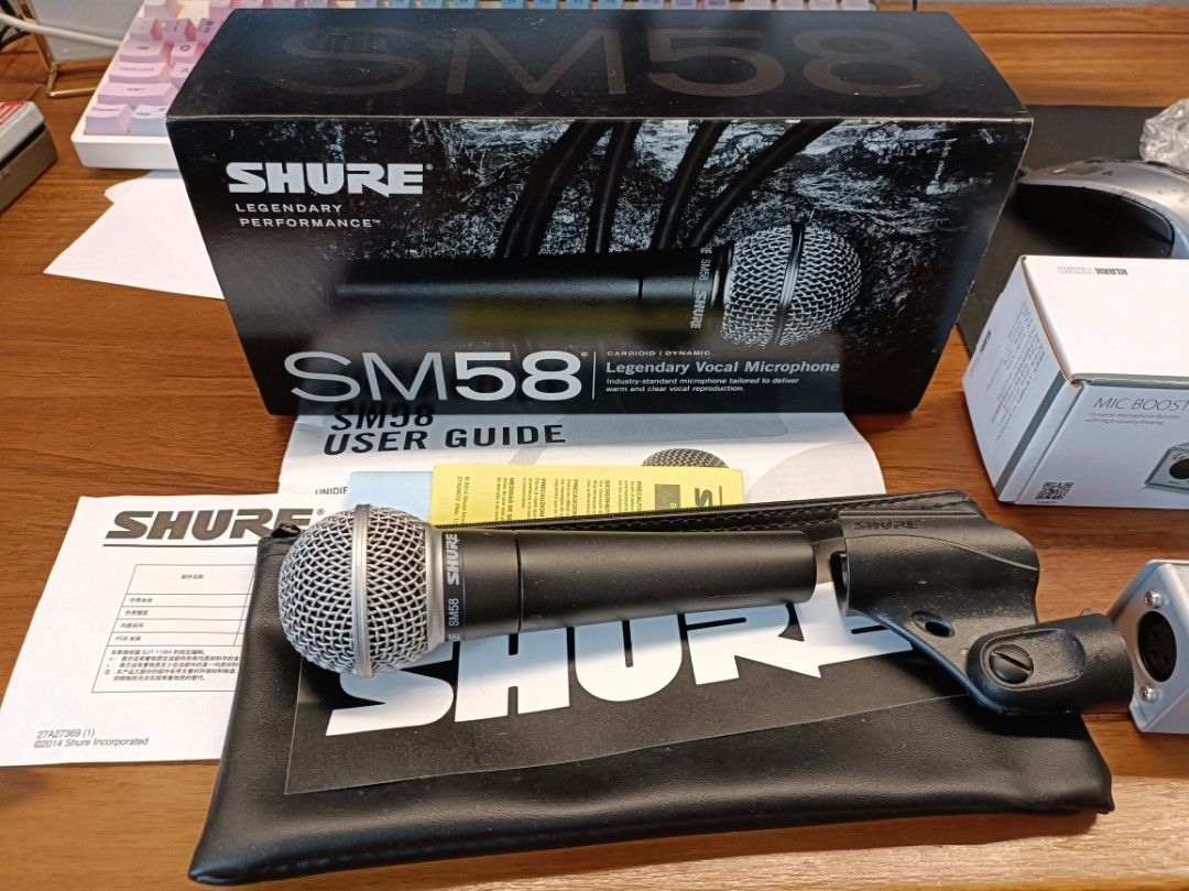 Shure SM58 Microphone and Klark Teknik CM1 Mic Booster Pre Amp, Audio ...
