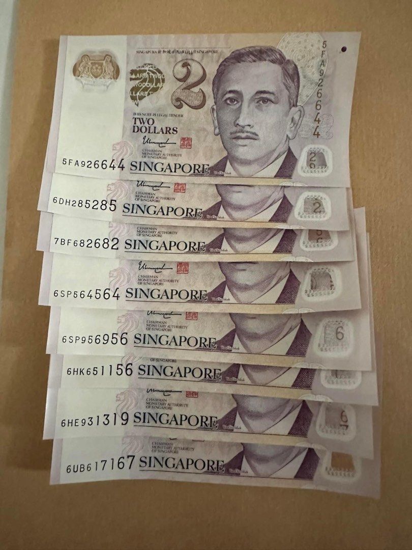 Singapore portrait $2 fancy number, Hobbies & Toys, Memorabilia ...