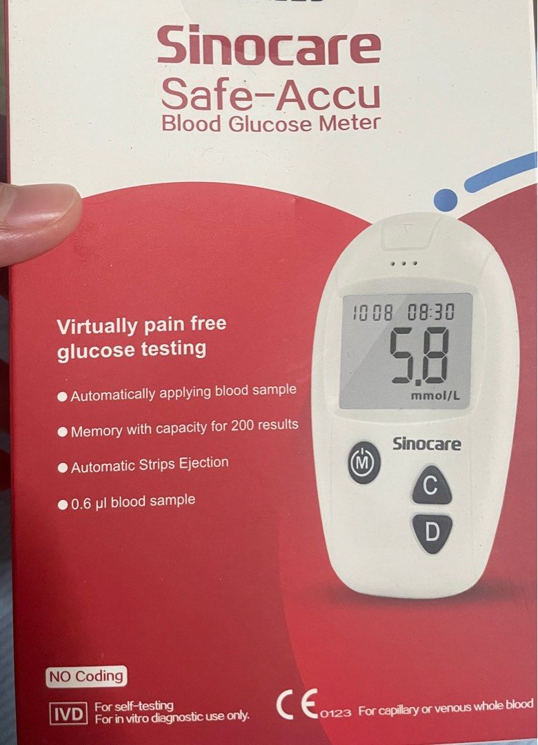 Sinocare Glucometer Diabetes Blood Sugar Glucose Monitor Kit + Test ...