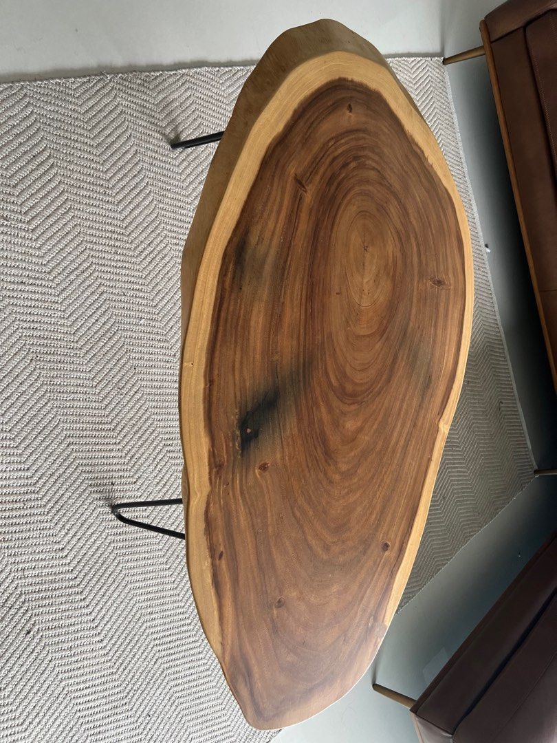 Solid wood slab coffee table, Furniture & Home Living, Furniture ...