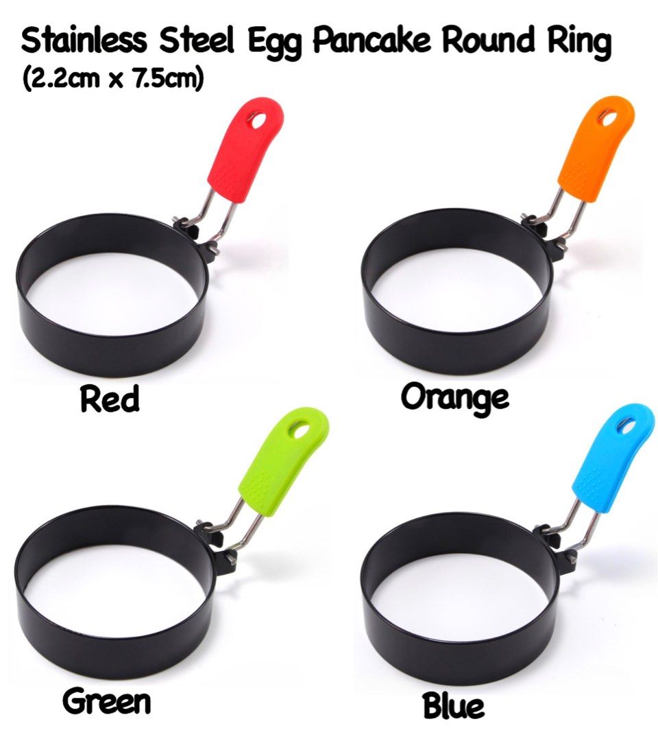 Stainless Steel Egg Ring Mold with Anti-Scald Silicone Handle, Eggs ...