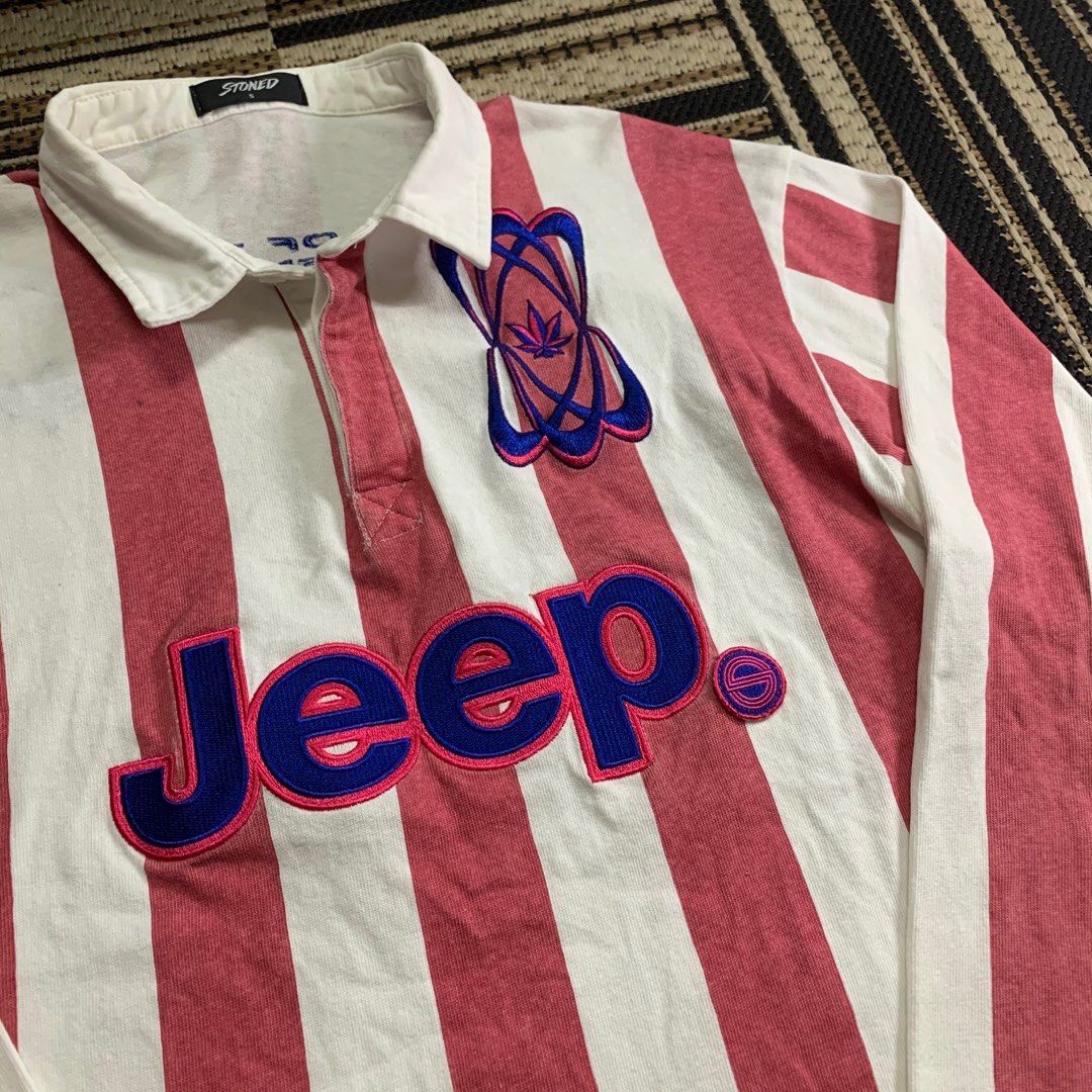 Stoned x Jeep Diverse L/S Rugby Polo ( Maroon ), Men's Fashion, Tops ...