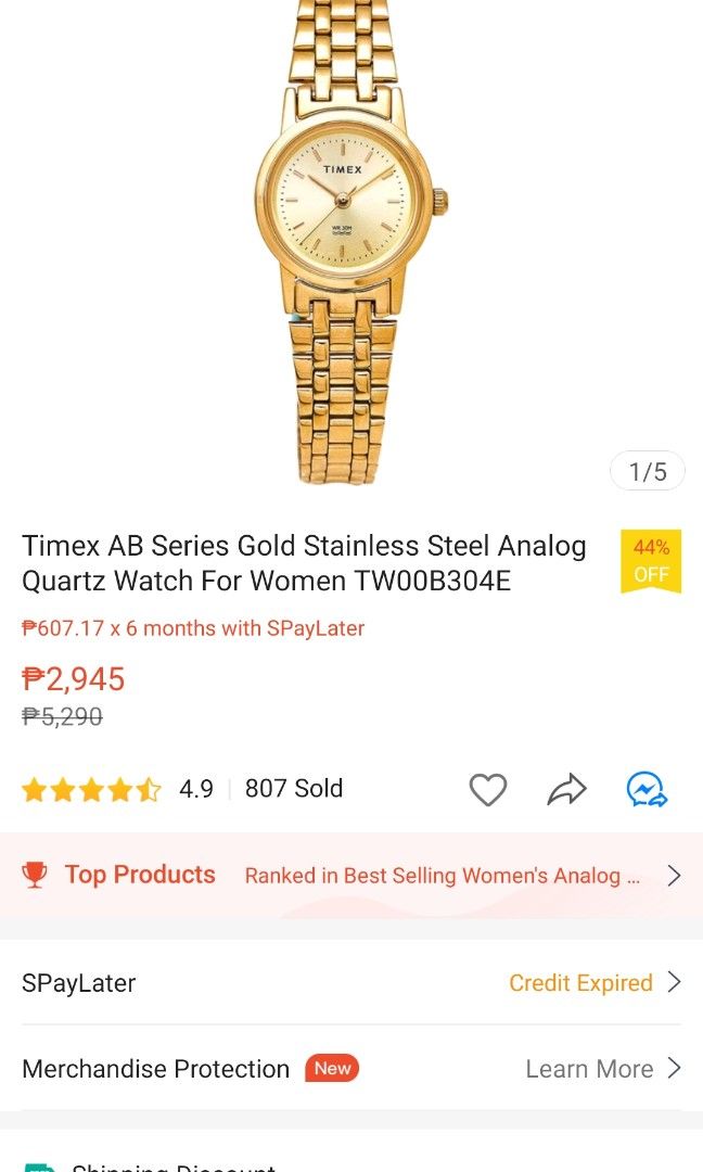 TIMEX GOLD WATCH, Women's Fashion, Watches & Accessories, Watches on ...