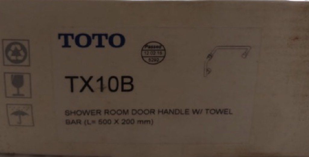 TOTO shower room door handle with towel bar, Furniture & Home Living ...