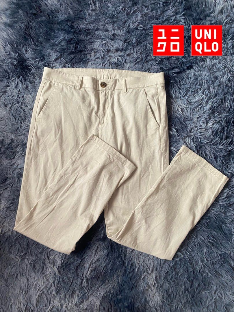Uniqlo Off White Pants, Women's Fashion, Bottoms, Jeans on Carousell