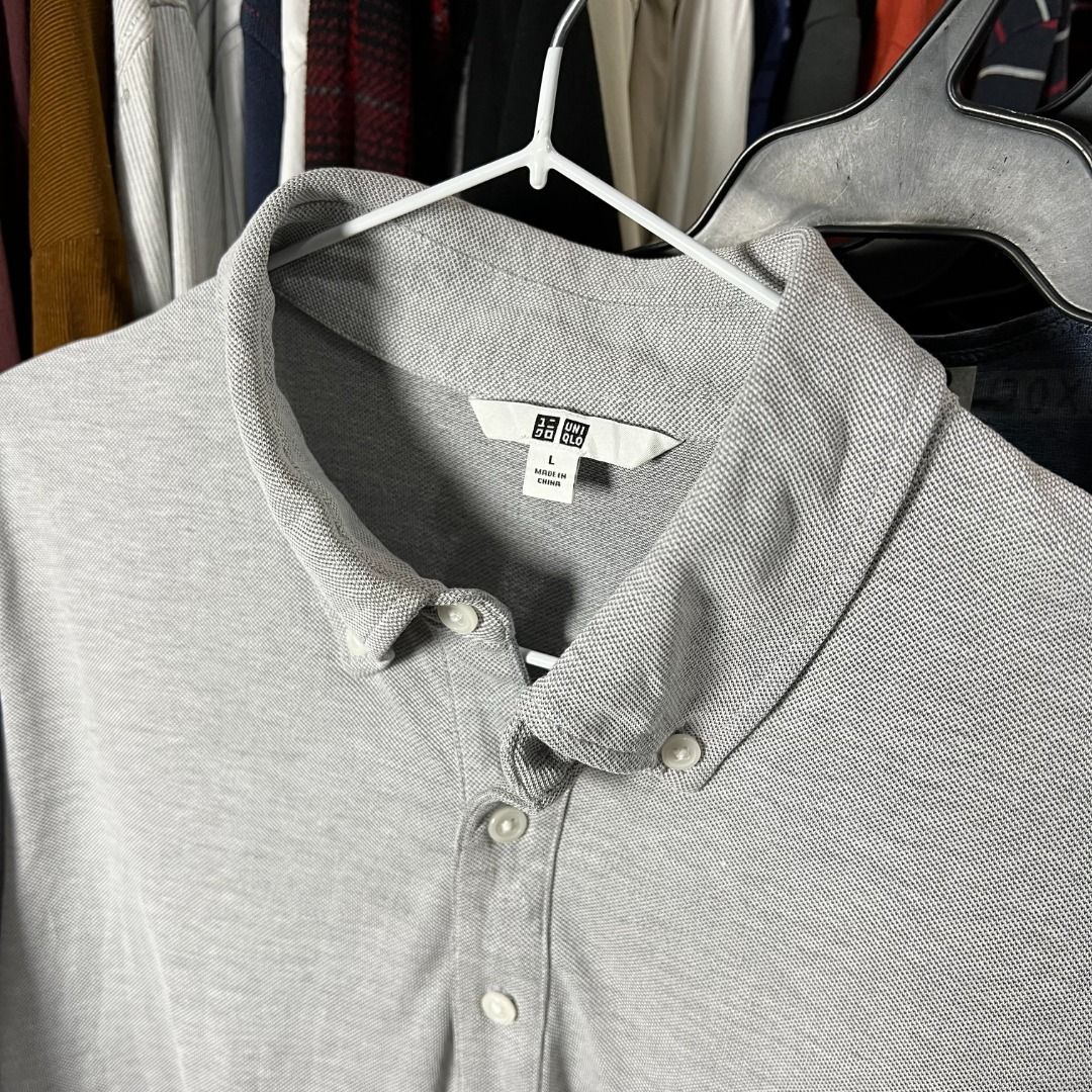 JP01 Uniqlo Pique Pocket Polo T-Shirt Gray , Men's Fashion, Tops & Sets ...