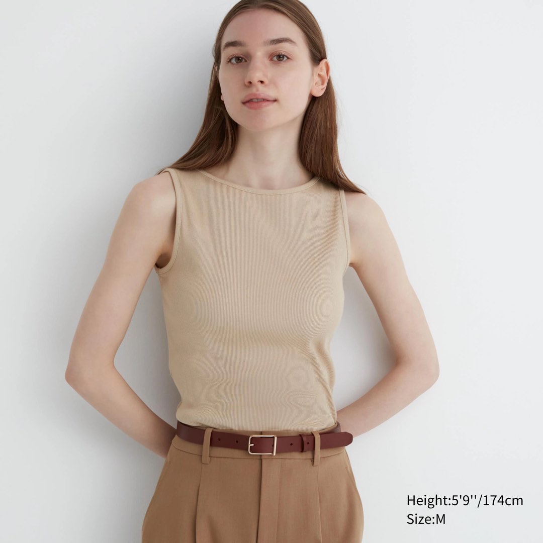 3 Uniqlo Ribbed Boatneck Top - 3 colors, Women's Fashion, Tops ...