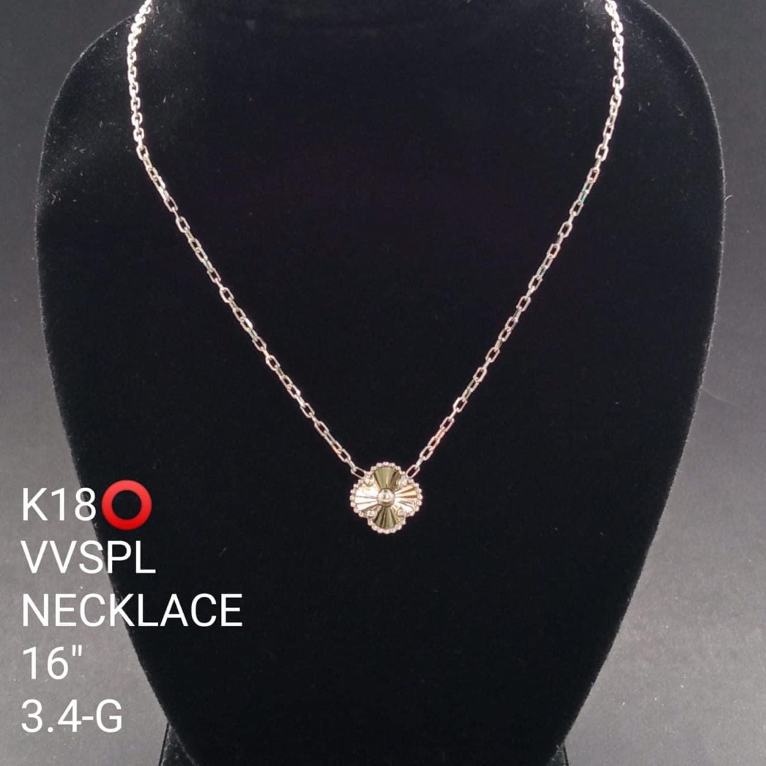 VCA White Gold Necklace, Women's Fashion, Jewelry & Organizers ...