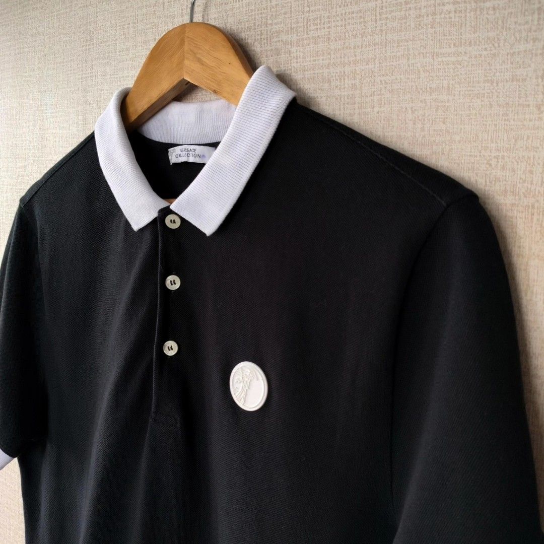 Versace Collection Half face Medusa Polo shirt, Men's Fashion, Tops ...