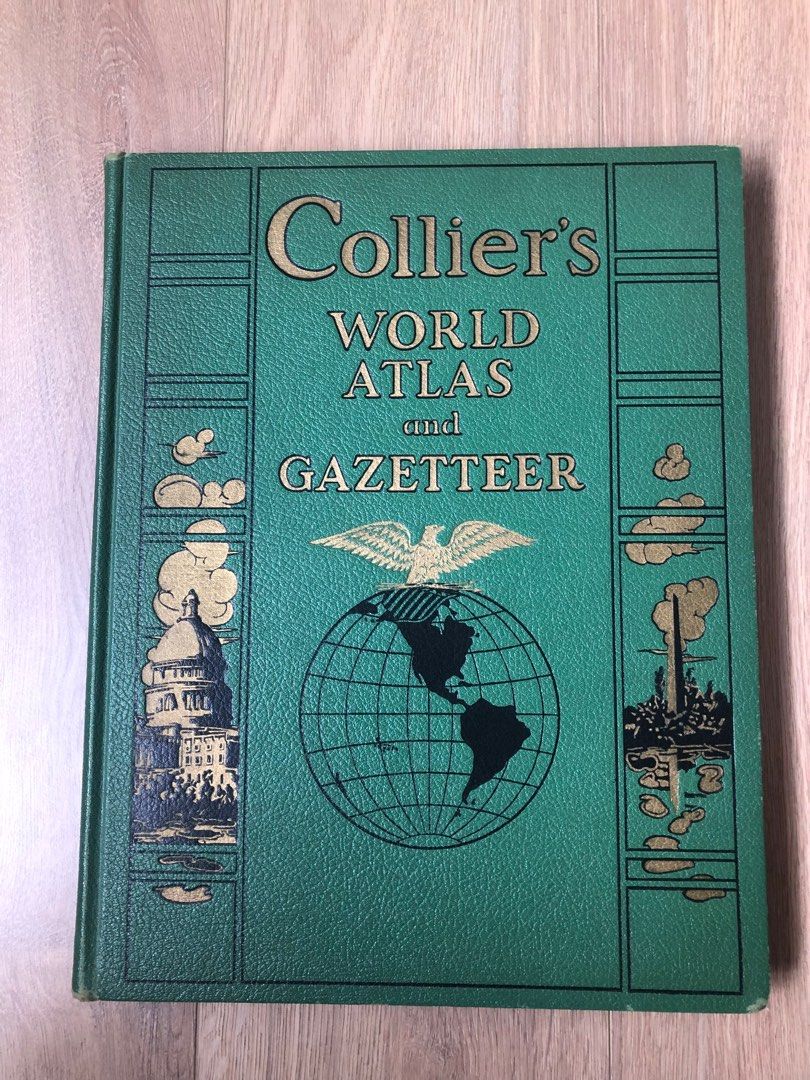 Vintage Collier's World Atlas and Gazetteer 1943 Old Maps Cartography ...