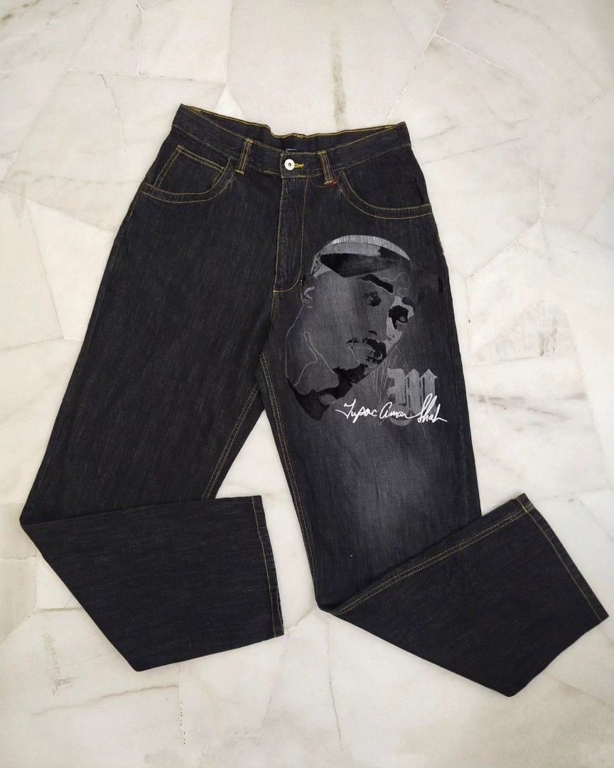 Vintage Makaveli x Tupac Jeans, Men's Fashion, Bottoms, Jeans on Carousell