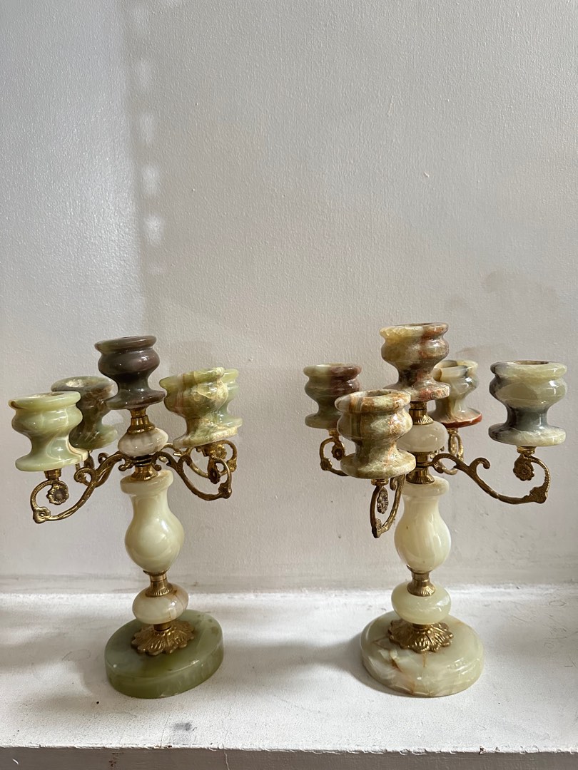 Vintage marble candelabra pair, Hobbies & Toys, Memorabilia ...
