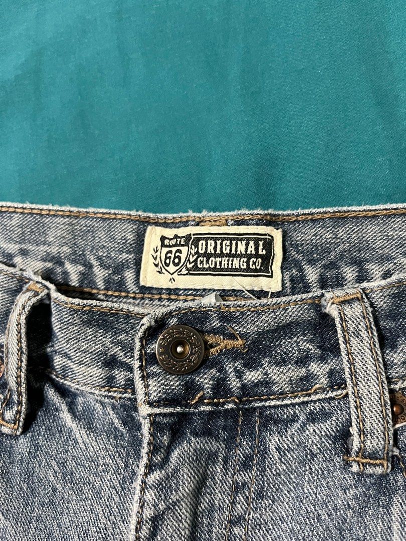 Vintage Route 66 Jorts, Men's Fashion, Bottoms, Shorts on Carousell