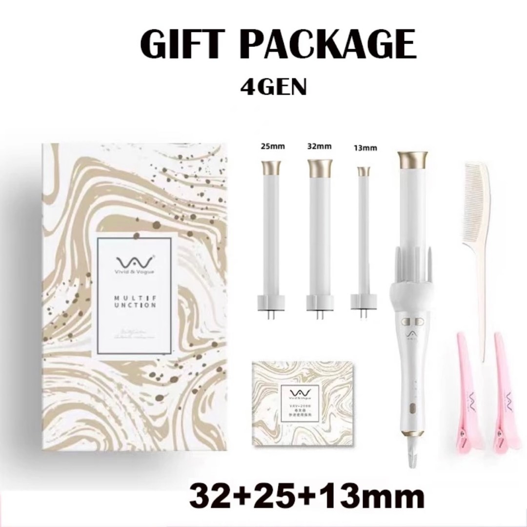 Vivid And Vogue Autamtic Rotating Hair Curler Iron 4gen 3in1 3 Barrels