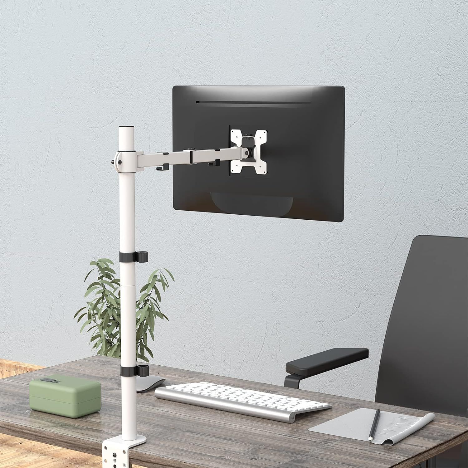 WALI Tall Monitor Stand Desk Mount, Single Extra Tall Monitor Arm ...