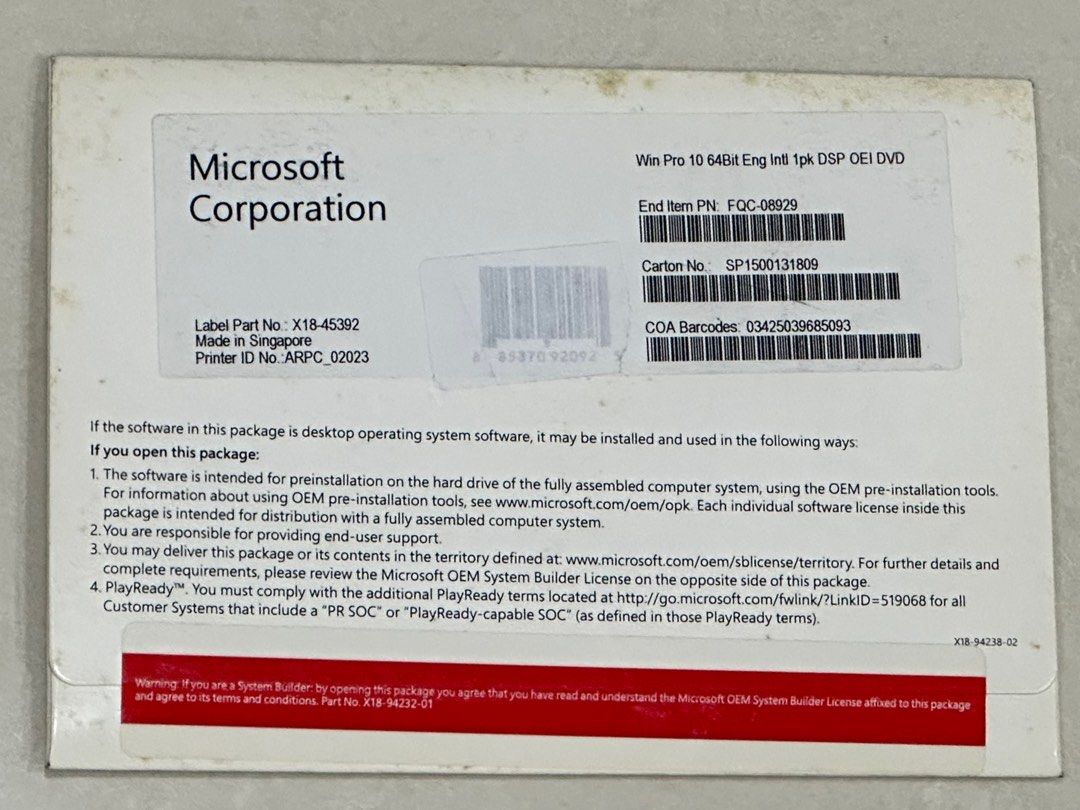 Windows Pro 10 64Bit Disc Laptop, Computer, Computers & Tech, Parts ...