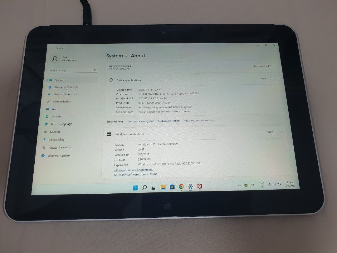 HP Elitepad 2 In 1 SSD + Tablet PC + Windows 11 + MS Office ...