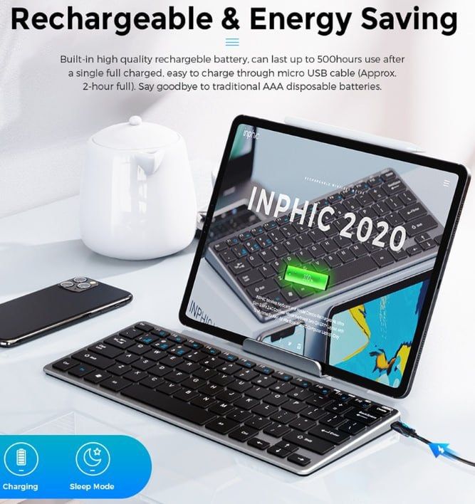 Wireless Keyboard Bluetooth Rechargeable Computers And Tech Parts And Accessories Computer