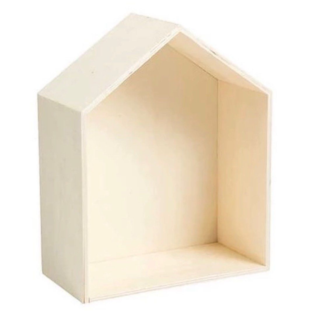 Wood House-Shaped Shadow Box, Furniture & Home Living, Home Decor, Wall ...