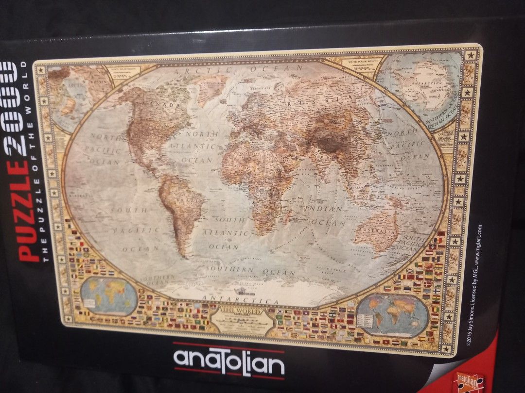 Jigsaw Puzzle 2000 Piece World Map by Jay Simons, Hobbies & Toys, Toys ...