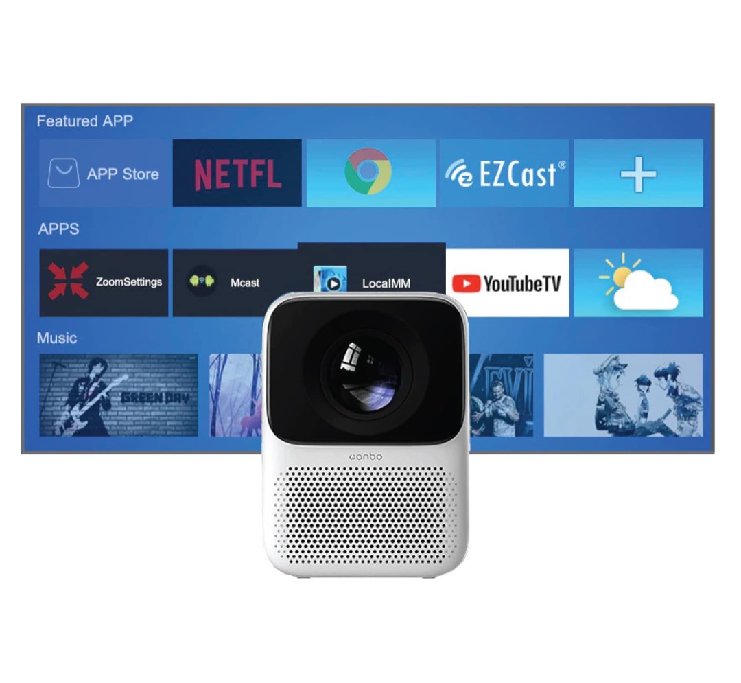 XIAOMI Wanbo T2 Max LCD Projector LED Support 1080P Vertical Keystone ...