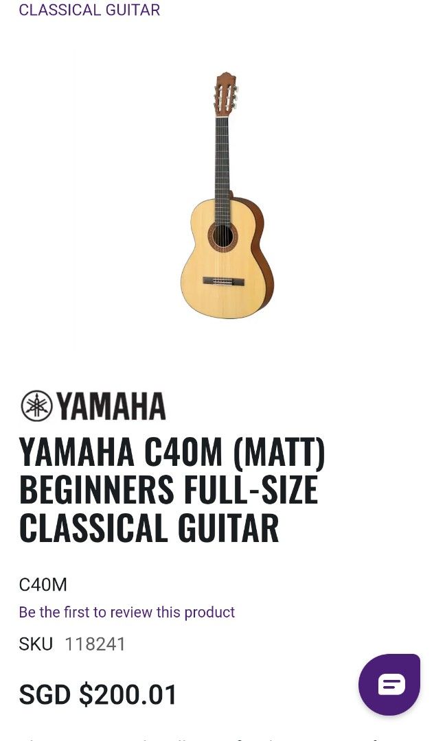 (SOLD) Yamaha C40M Classical Guitar, Hobbies & Toys, Music & Media, Musical Instruments on Carousell