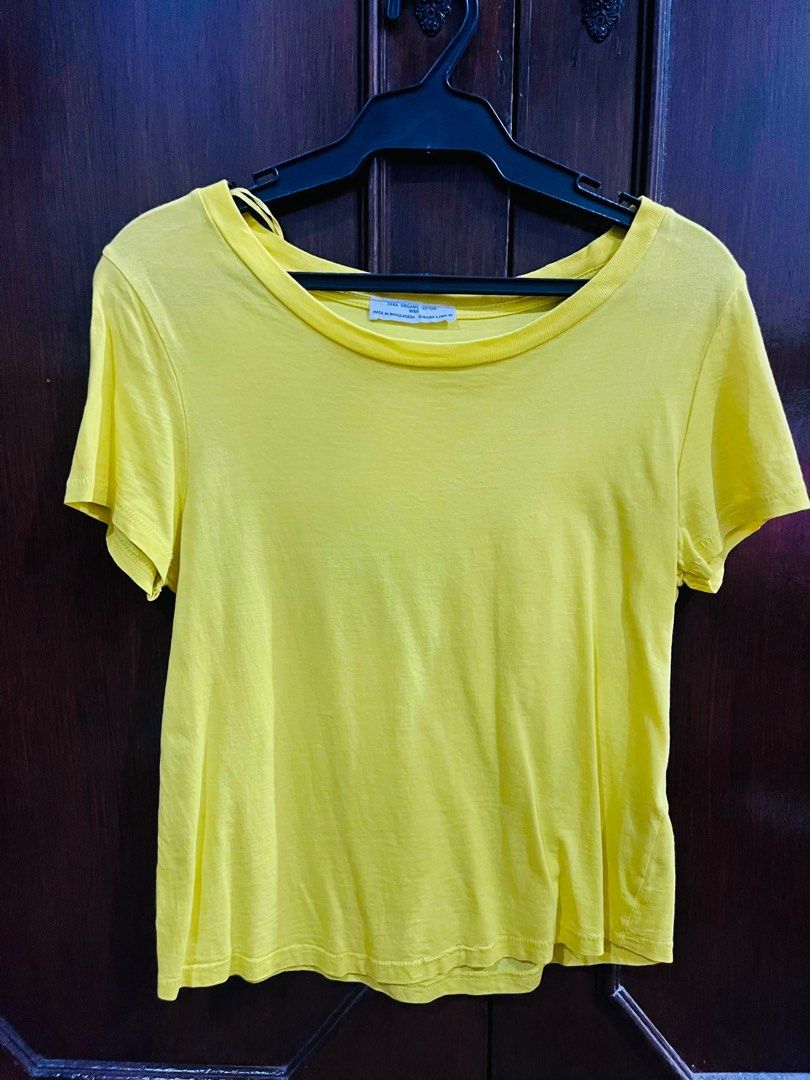Zara Neon Yellow Top, Women's Fashion, Tops, Shirts on Carousell