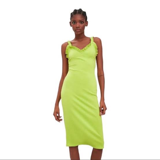 ZARA Ribbed Midi Dress, Women's Fashion, Dresses & Sets, Dresses on ...