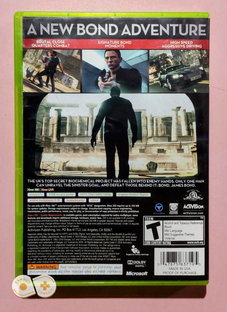 007 Blood Stone - [XBOX 360 Game] [NTSC / ENGLISH Language] [Complete in Box], Video Gaming ...