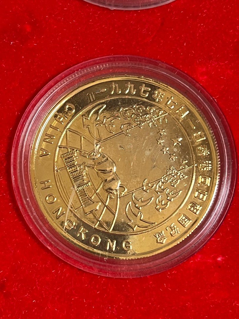 24K Gold 1997 Hong Kong Handover Commemorative Set, Hobbies & Toys, Memorabilia & Collectibles ...