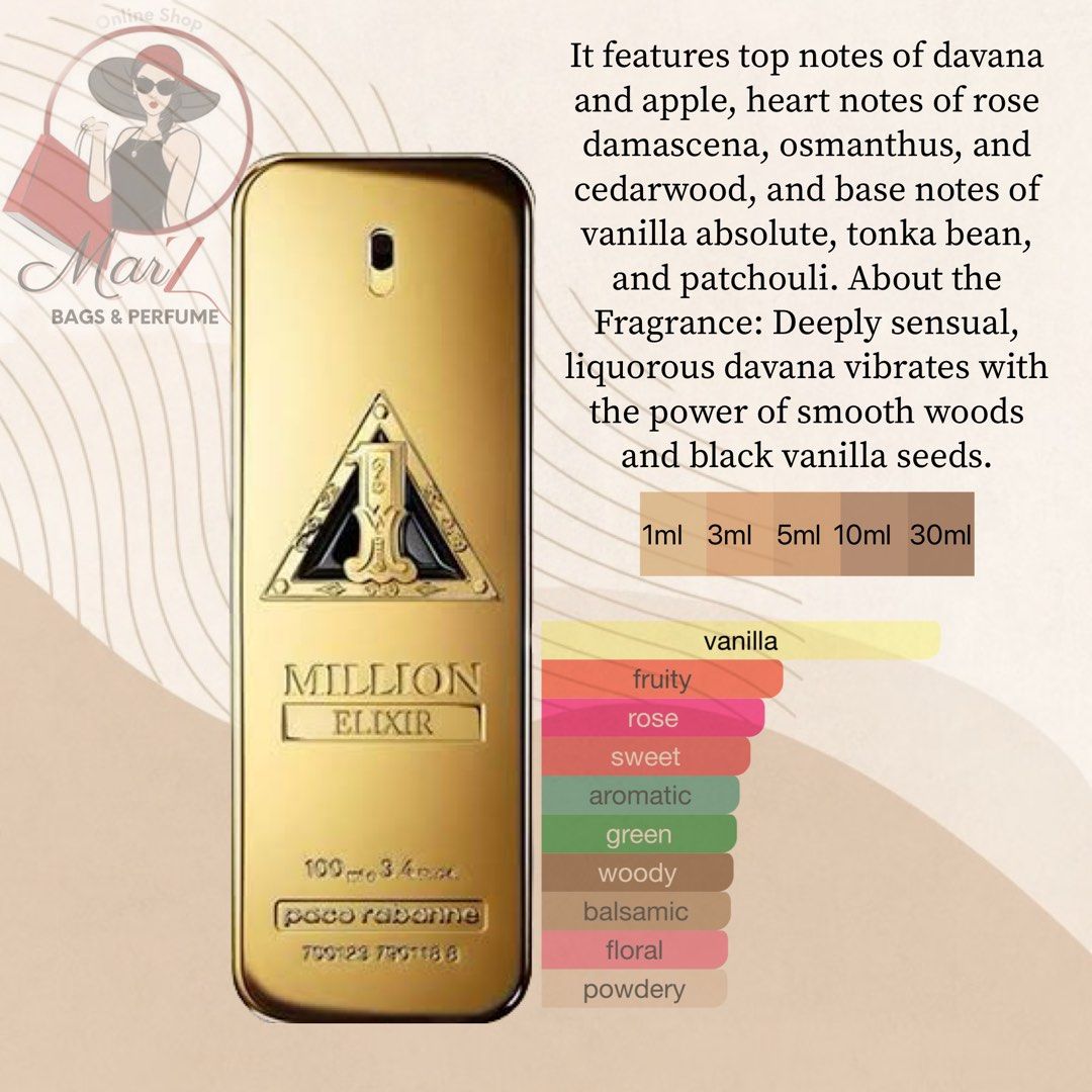 1m elixir decant, Beauty & Personal Care, Fragrance & Deodorants on ...