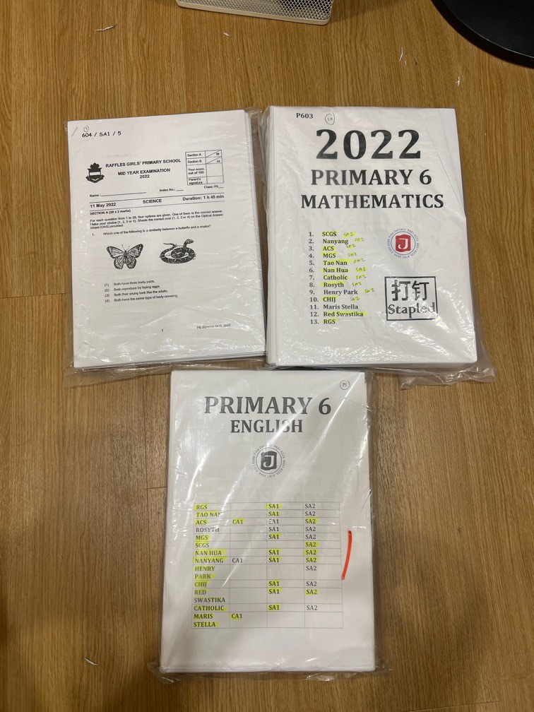 2022 Exam papers ( English , Maths, Science) x 42, Hobbies & Toys ...