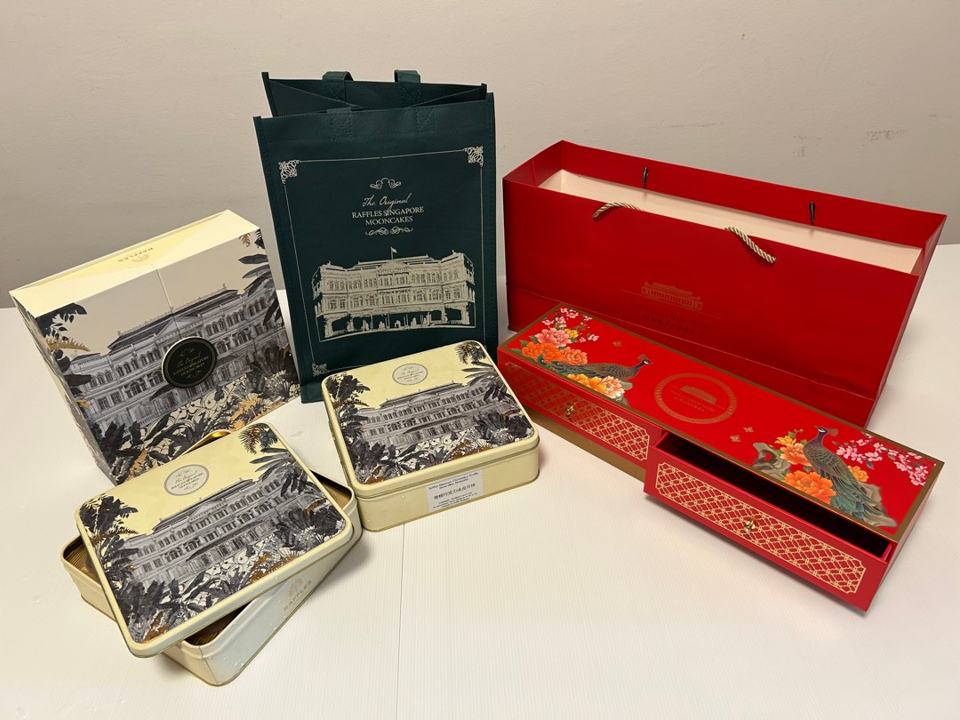 2023 Mooncake Boxes : Raffles Hotel & Fullerton Hotel, Furniture & Home ...