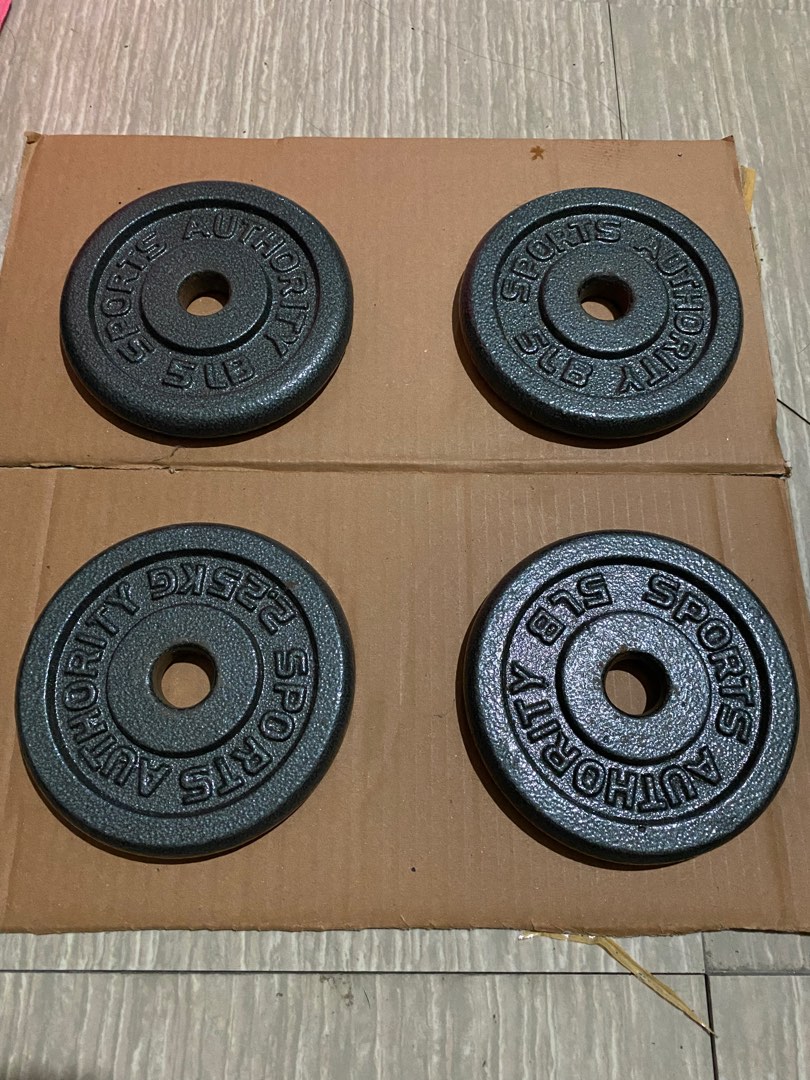4pcs 5lbs plates for dumbbell barbell, Sports Equipment, Exercise ...