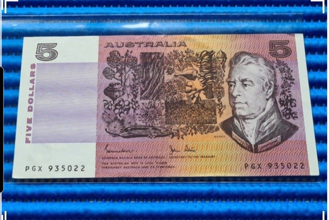 9 3 5 0 2 2 Australia $5 Paper Note PGX 935022 Dollar Banknote Currency ...